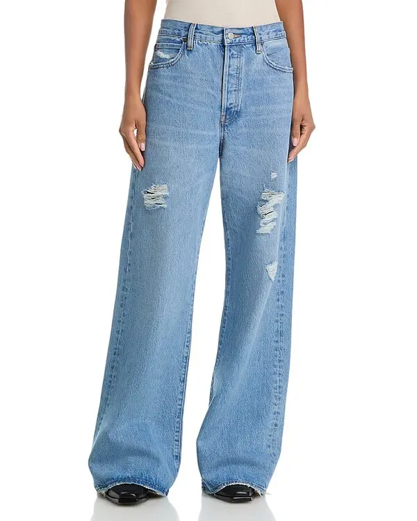 FRAME The Loose High Rise Low Slung Wide Leg Jeans - Sundrop