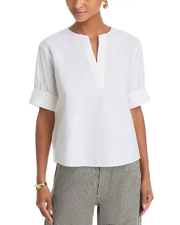 FRAME The Keepsake Popover Top - White