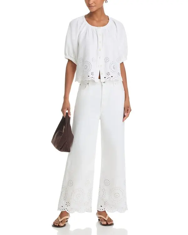 FRAME The Eyelet Resort Shirt - White