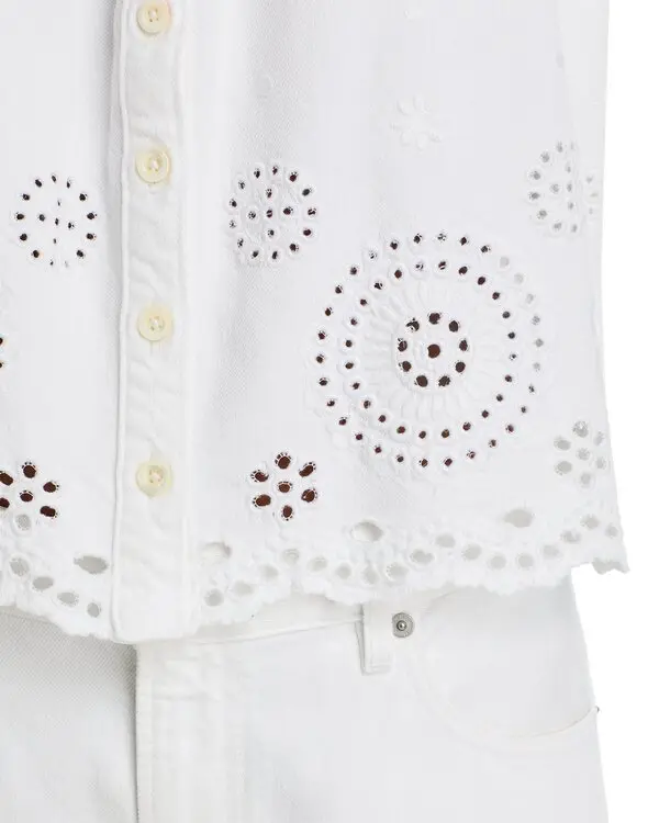 FRAME The Eyelet Resort Shirt - White
