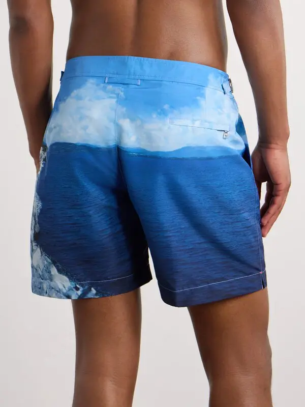 Orlebar Brown Bulldog Mid-length Printed Swim Shorts - Blue