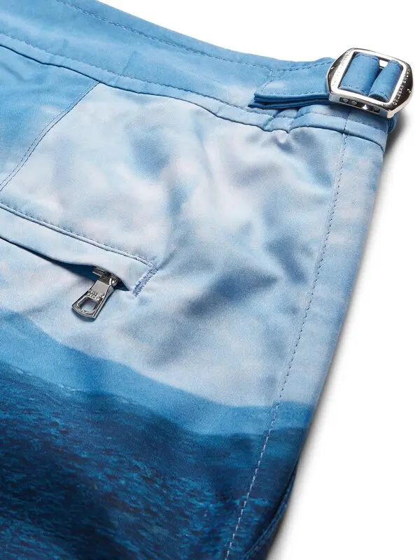 Orlebar Brown Bulldog Mid-length Printed Swim Shorts - Blue