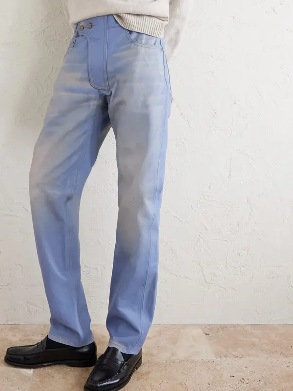 424 Moto Straight-leg Leather Trousers