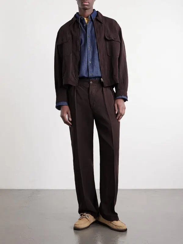 KAPTAIN SUNSHINE Cotton And Linen-blend Jacket - Brown