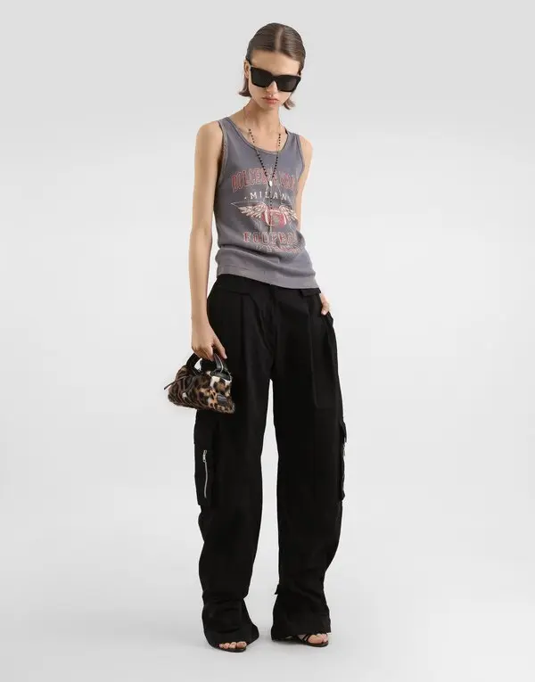 Dolce & Gabbana Ribbed Tank Top With Print