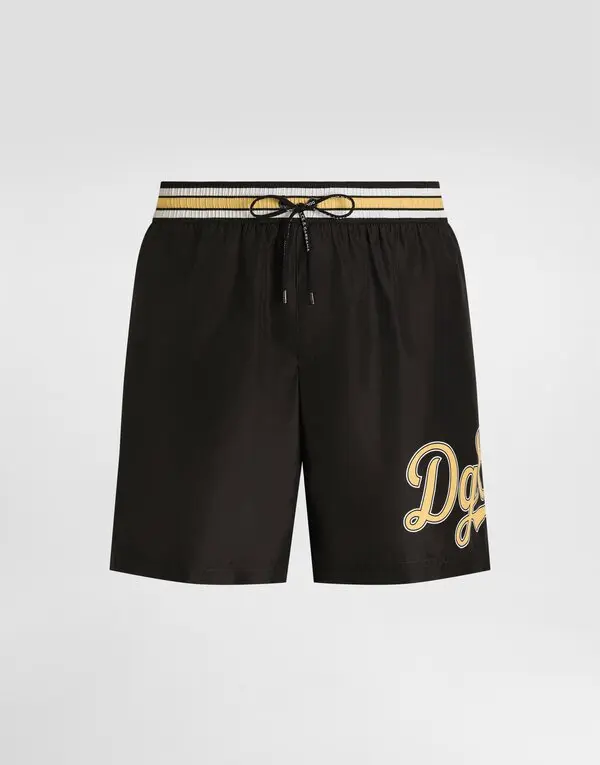 Dolce & Gabbana Medium Swim Boxer Shorts In Canvas - Multicolor