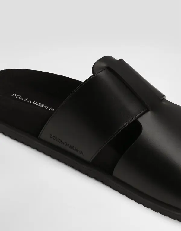 Dolce & Gabbana Dg Casual Calfskin Sandals - Black