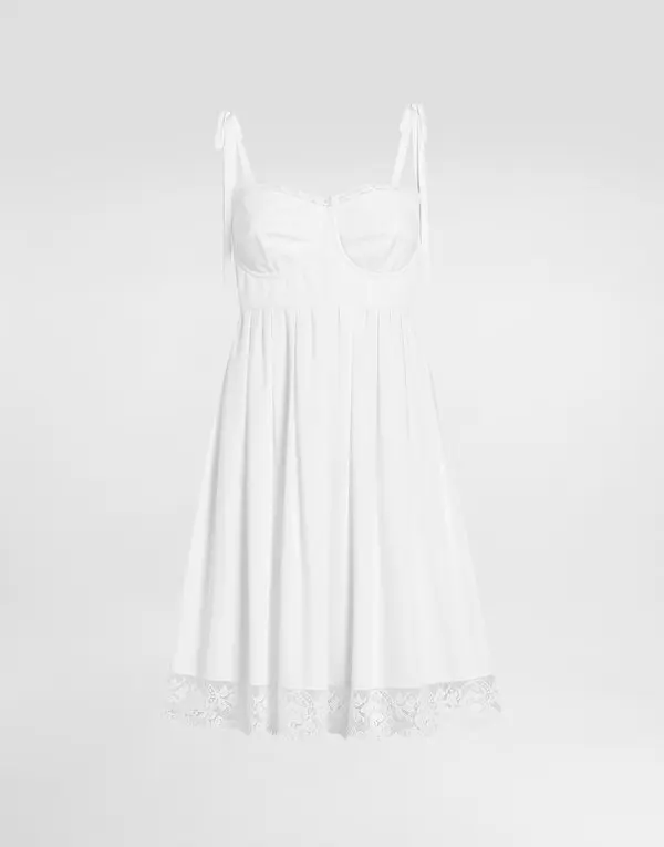 Dolce & Gabbana Short Poplin Dress With Stretch Insert