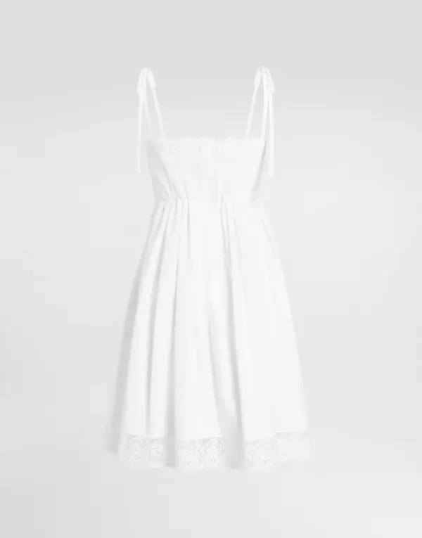 Dolce & Gabbana Short Poplin Dress With Stretch Insert