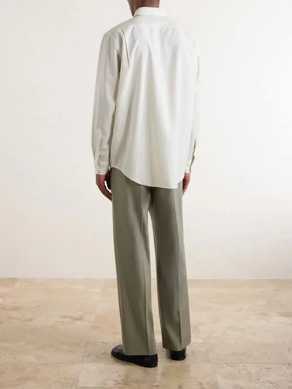 Auralee Striped Wool-poplin Shirt - Neutrals