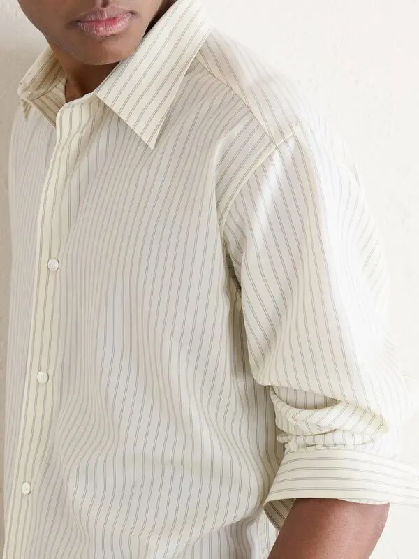 Auralee Striped Wool-poplin Shirt - Neutrals