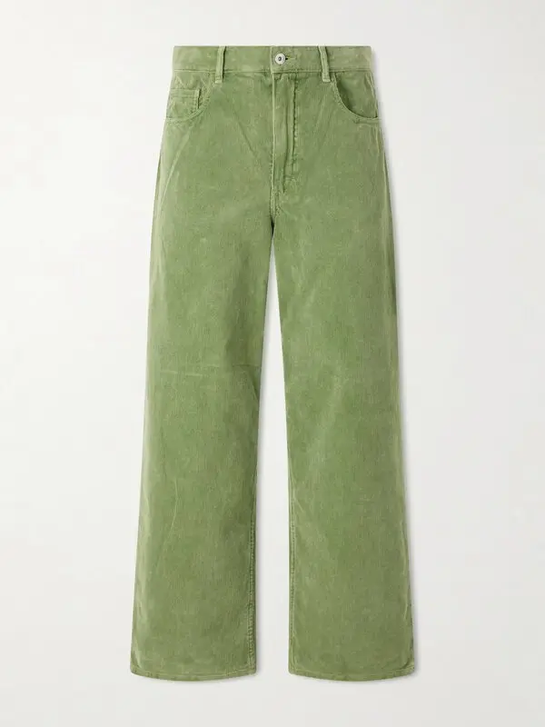 Auralee Wide-leg Corduroy Trousers - Green