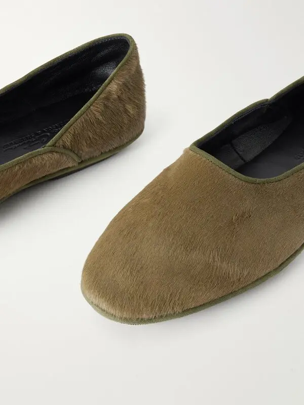 Anderson & Sheppard Calf Hair Slipper - Green