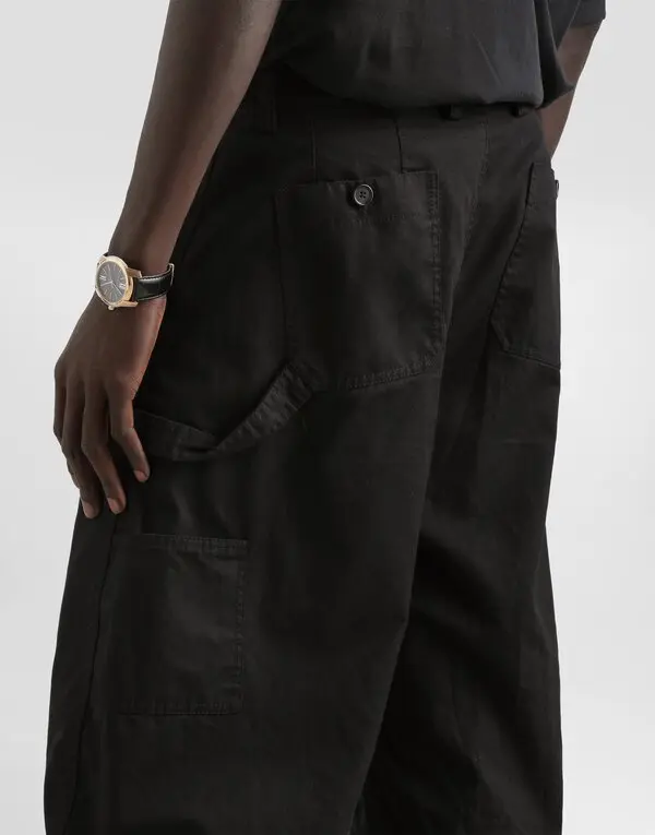 Dolce & Gabbana Technical Cotton Trousers - Black