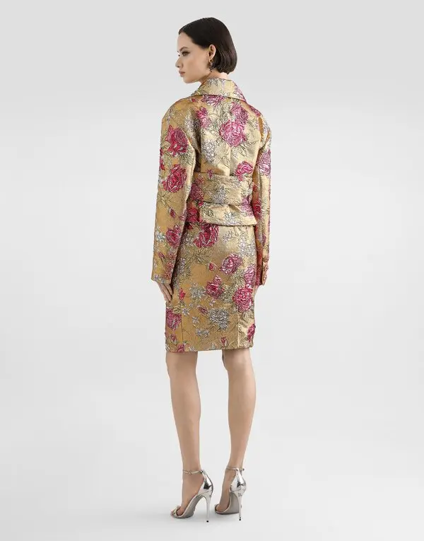 Dolce & Gabbana Fitted Floral Jacquard Skirt - Multicolor