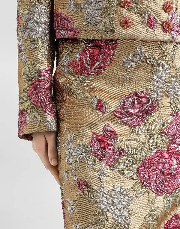 Dolce & Gabbana Fitted Floral Jacquard Skirt - Multicolor