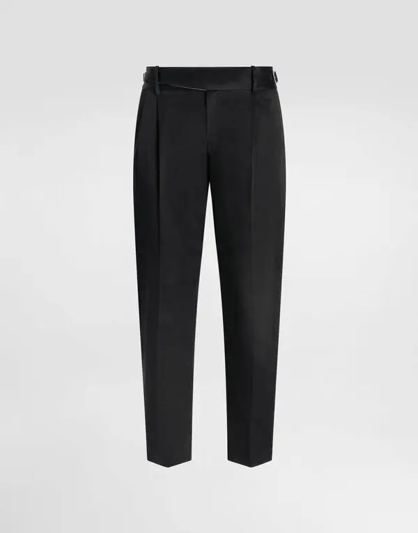 Dolce & Gabbana Cotton Gabardine Trousers - Black