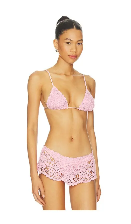 Frankies Bikinis Elena Crochet Bikini Top - Blush