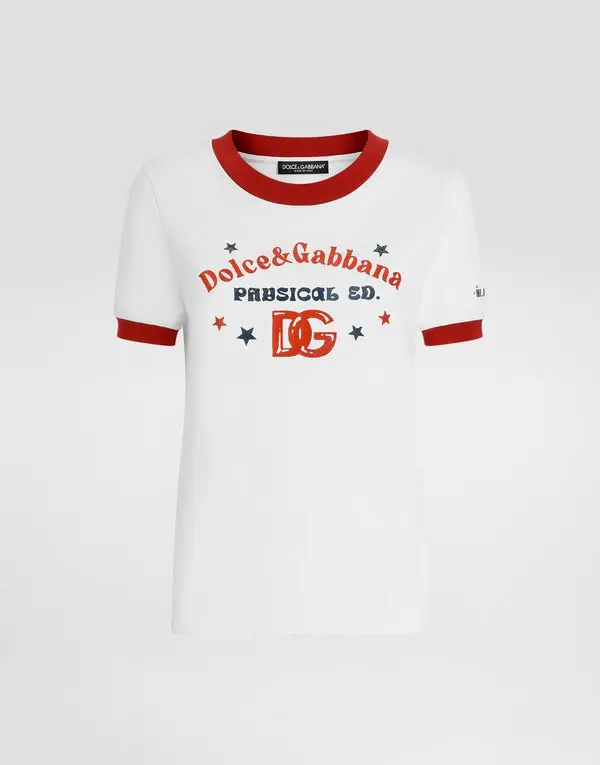 Dolce & Gabbana Printed Jersey T-shirt - White