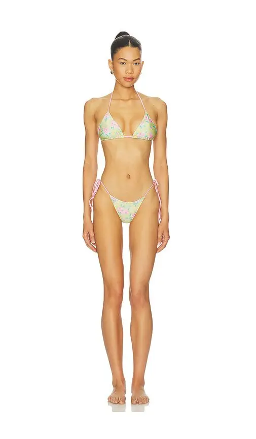 Frankies Bikinis Nick Satin Bikini Top - Nymphaea