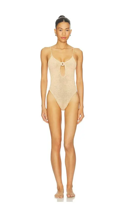 Bond Eye Ring Arden One-piece Swimsuit - Seashell Lurex