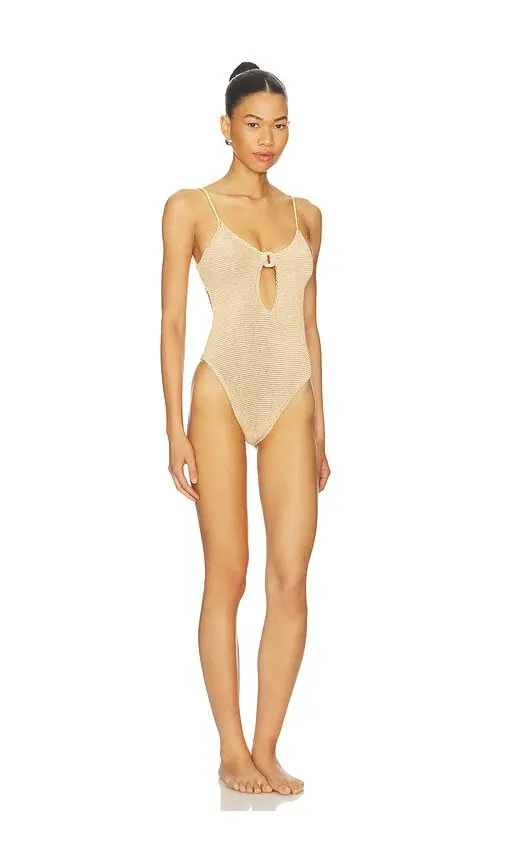 Bond Eye Ring Arden One-piece Swimsuit - Seashell Lurex