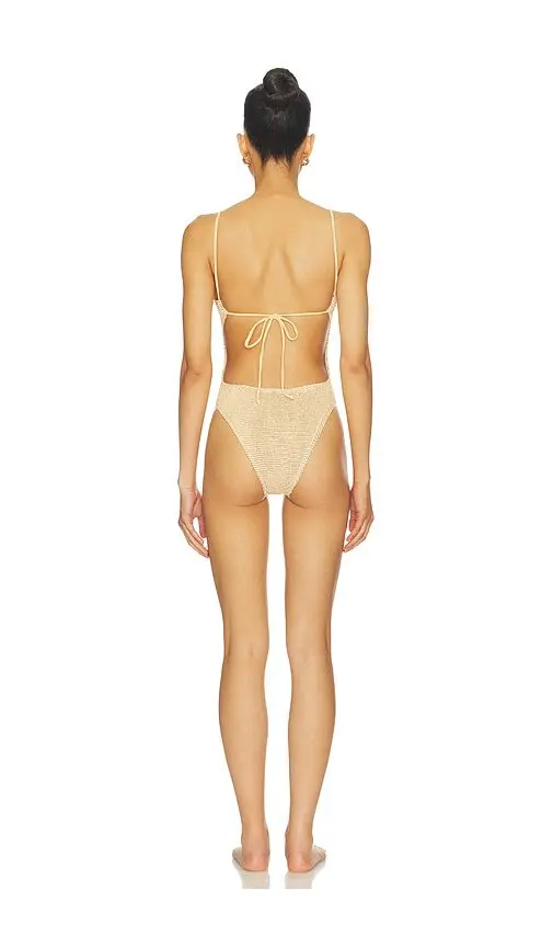 Bond Eye Ring Arden One-piece Swimsuit - Seashell Lurex