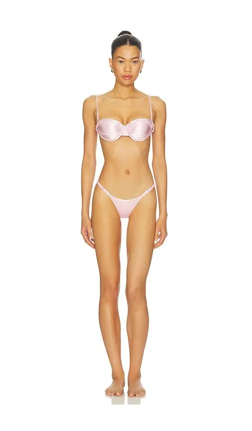 ISA BOULDER High Weave Bikini Bottom - Pink