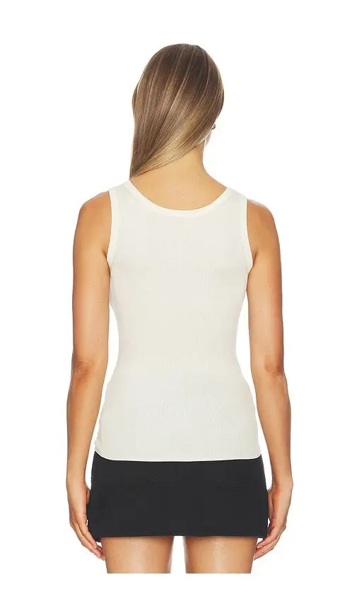 Renggli Scoop Neck Rib Tank - Flat White