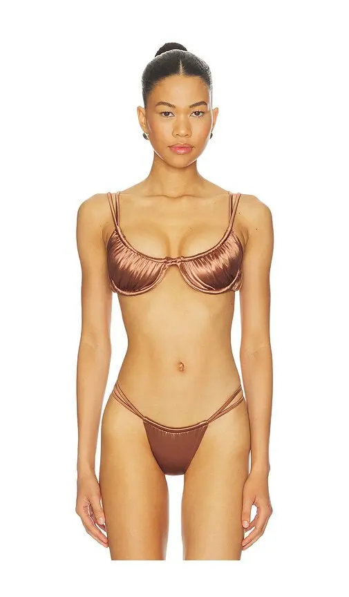 ISA BOULDER Twisted Bikini Top - Soil