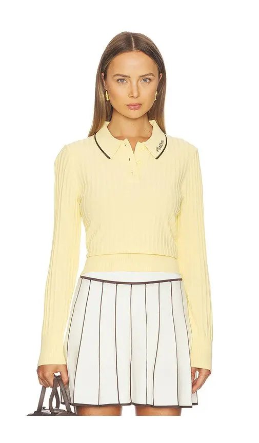 MALBON Selma Polo Top - Light Yellow
