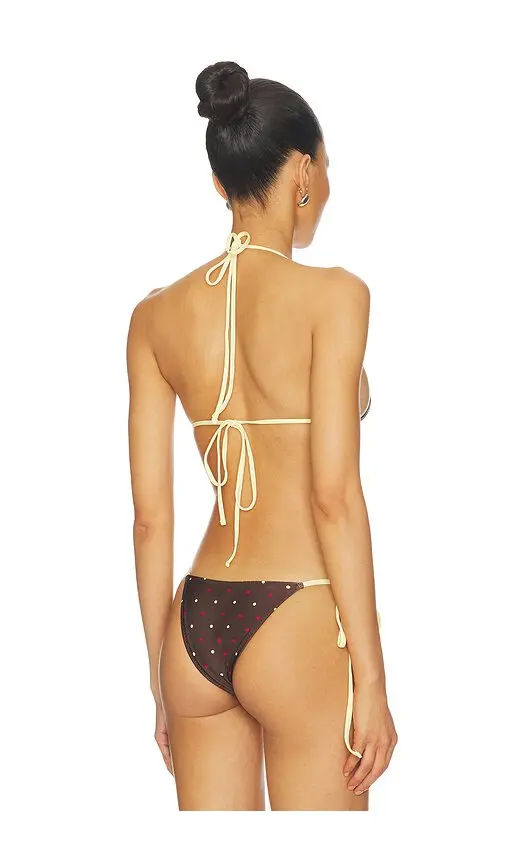Frankies Bikinis Nick Satin Bikini Top - Honey Bug