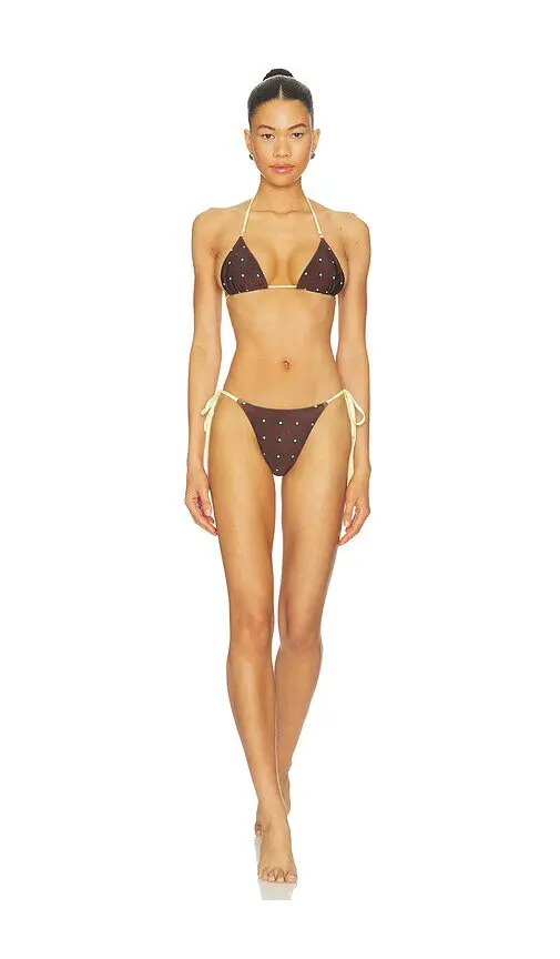 Frankies Bikinis Nick Satin Bikini Top - Honey Bug