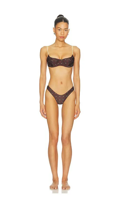 Frankies Bikinis Cola Satin Top - Honey Bug