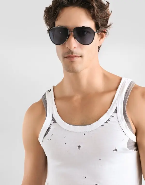 Dolce & Gabbana Distressed Jersey Tank Top