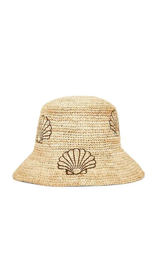 NIKKI BEACH Seashell Bucket Hat - Natural & Brown