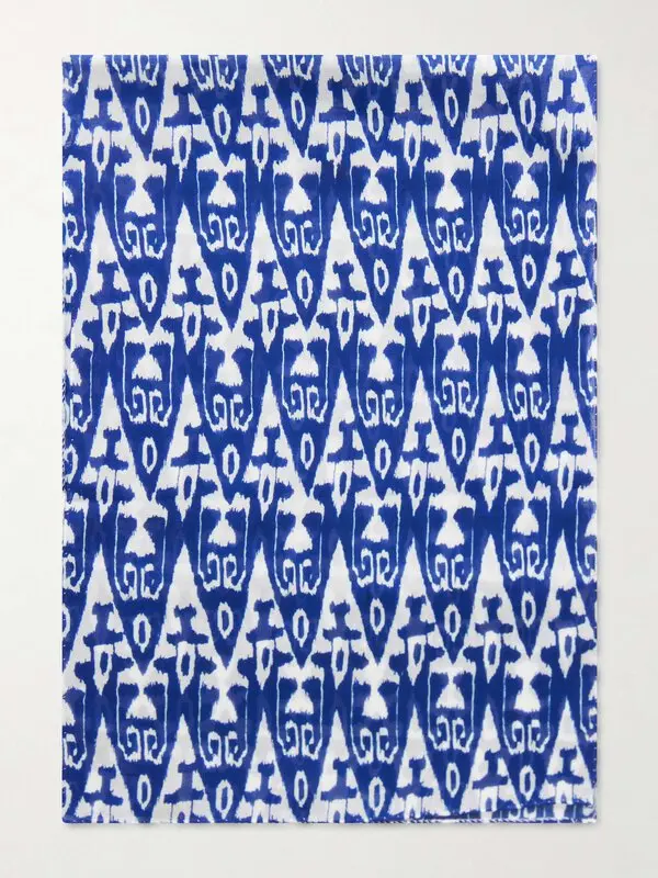 Anderson & Sheppard Printed Cotton-voile Scarf - Blue