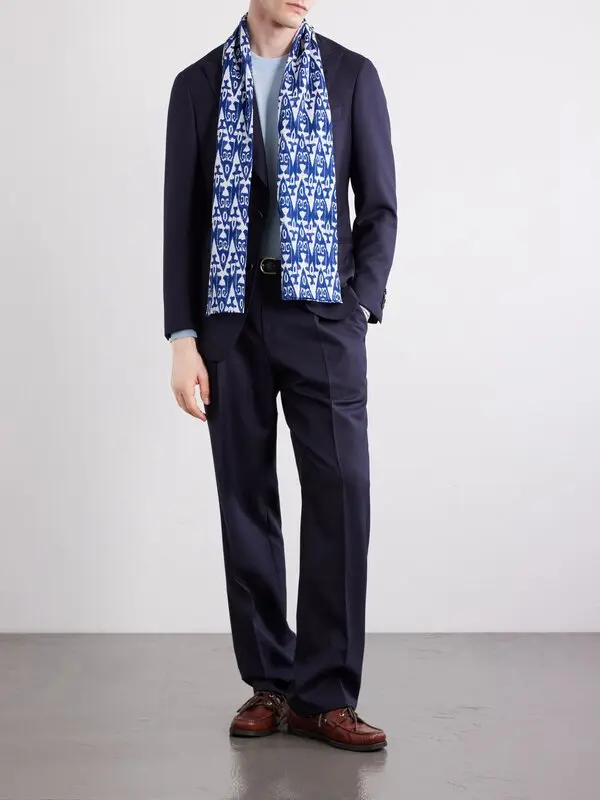 Anderson & Sheppard Printed Cotton-voile Scarf