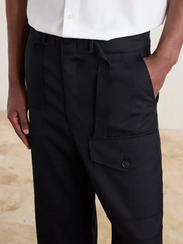 Auralee Wool Herringbone Cargo Trousers