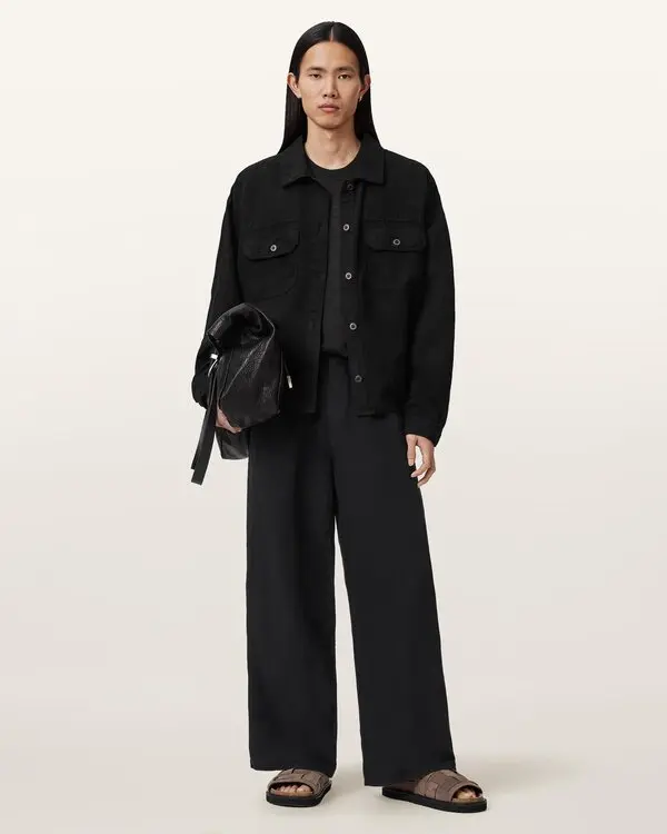 ALLSAINTS Korten Linen-blend Pants - Black