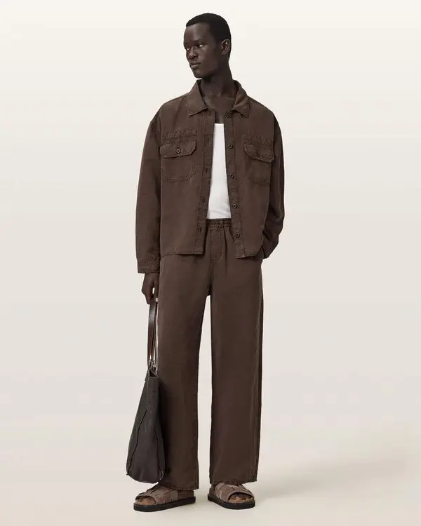 ALLSAINTS Korten Linen-blend Pants - Brown