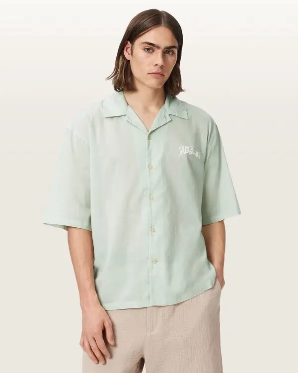 ALLSAINTS Odyssey Oversized Short Sleeve Shirt - Green