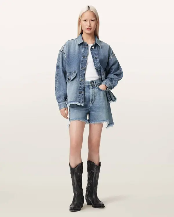 ALLSAINTS Frankie Studded Denim Shorts