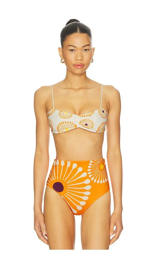 CALA DE LA CRUZ Lilo Bikini Top In Ivory,orange - Giardinon Aran