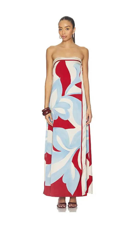 SEVEN WONDERS Amoree Strapless Maxi Dress - Amoree Red