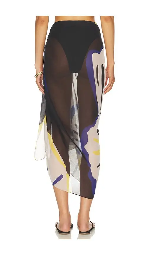 CALA DE LA CRUZ Luana Sarong In Black,cream - Calico