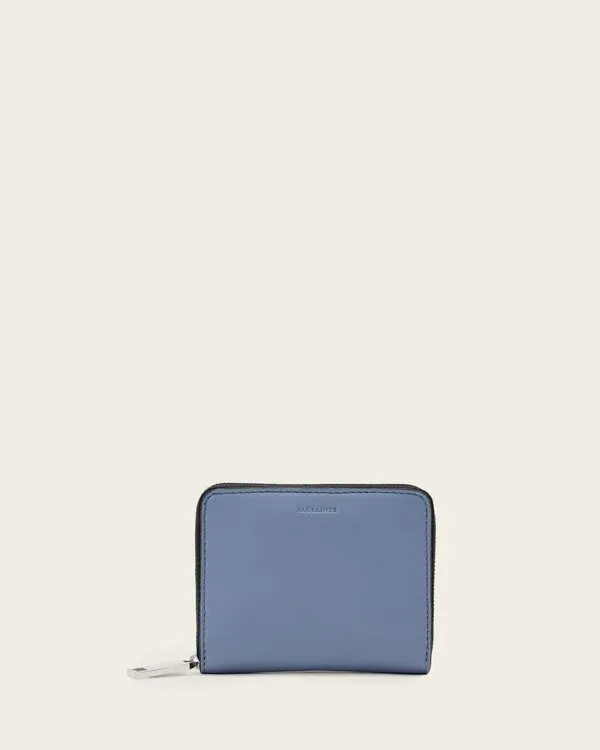 ALLSAINTS Lena Hex Zip Up Leather Wallet - Blue
