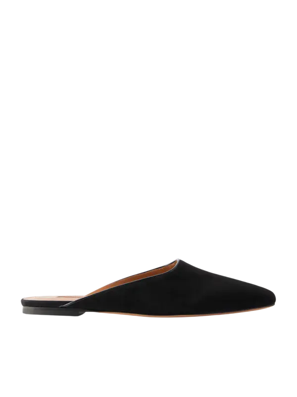 EMME PARSONS Suede Mules - Black