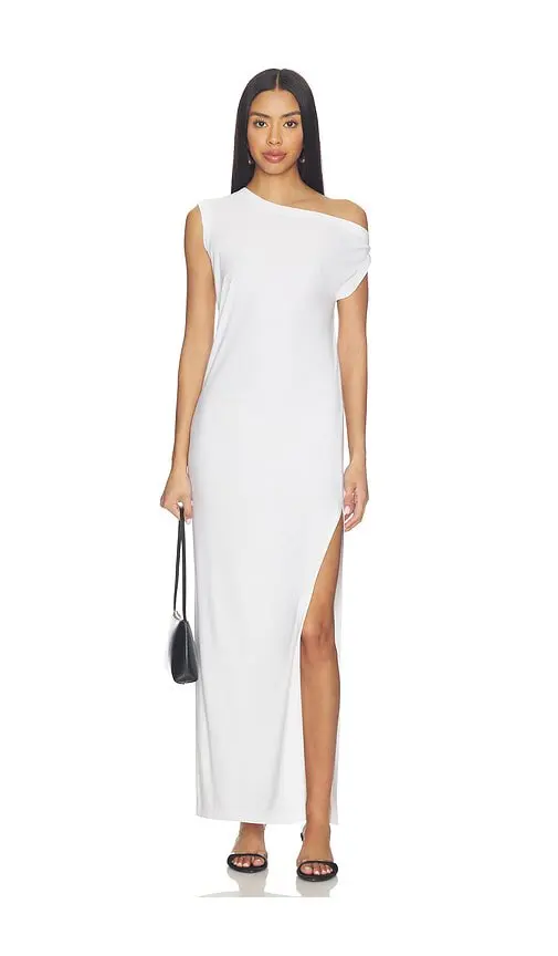Norma Kamali X Lifestyle Drop Shoulder Long Dress - Snow White