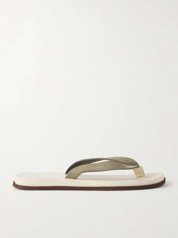 Brunello Cucinelli Suede Flip Flops - Beige